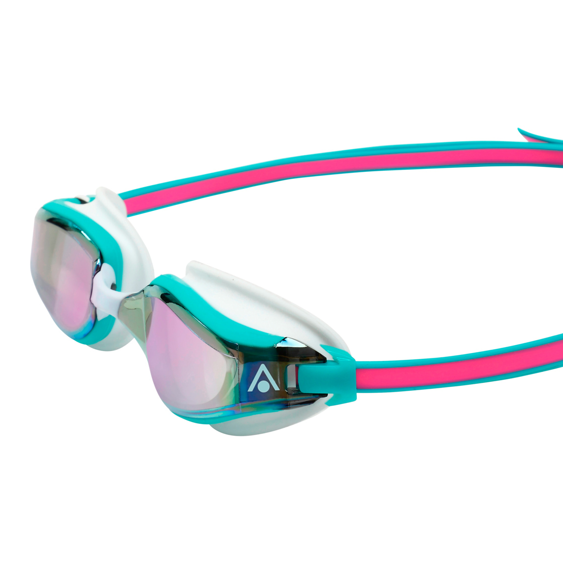 Aquasphere Fastlane – Pink Titanium Mirrored Lens – Pink/Turquoise Swim ...