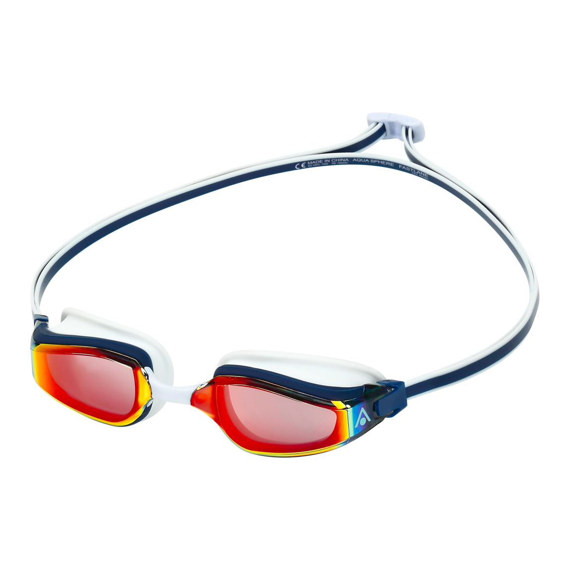 Aquasphere Fastlane – Red Titanium Mirrored Lens – Navy-Blue/Red Swim ...