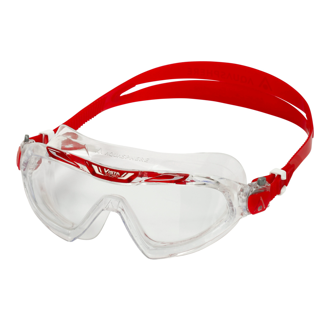 Aquasphere Vista XP - Clear Lens - Transparent/Red Swim Mask | Manex