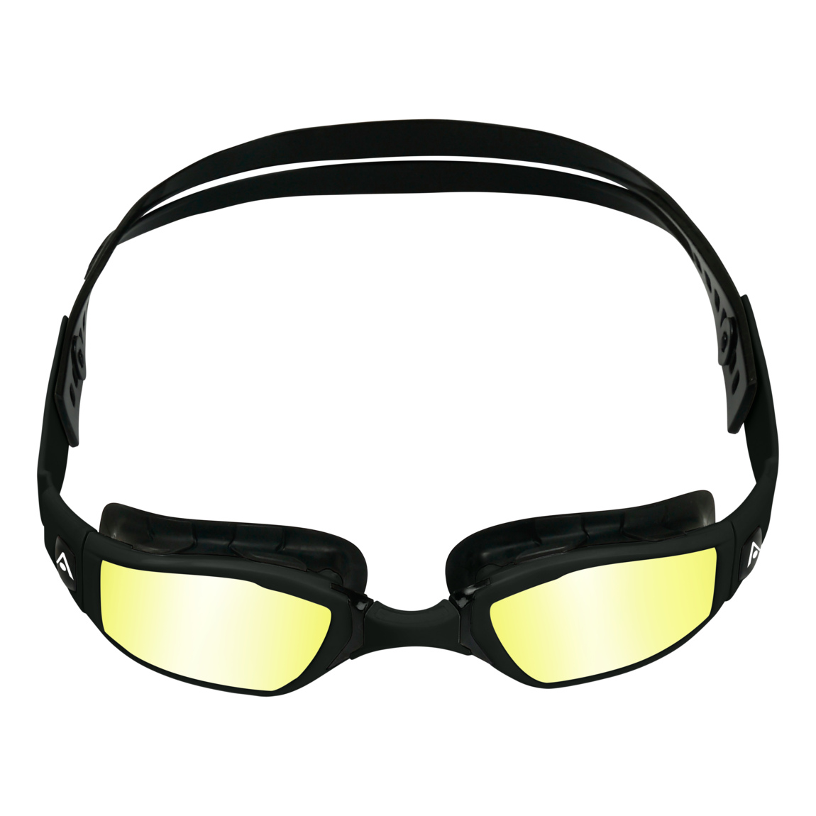 Aquasphere Ninja - Yellow Titanium Mirrored Lens - Black/Black Swim ...