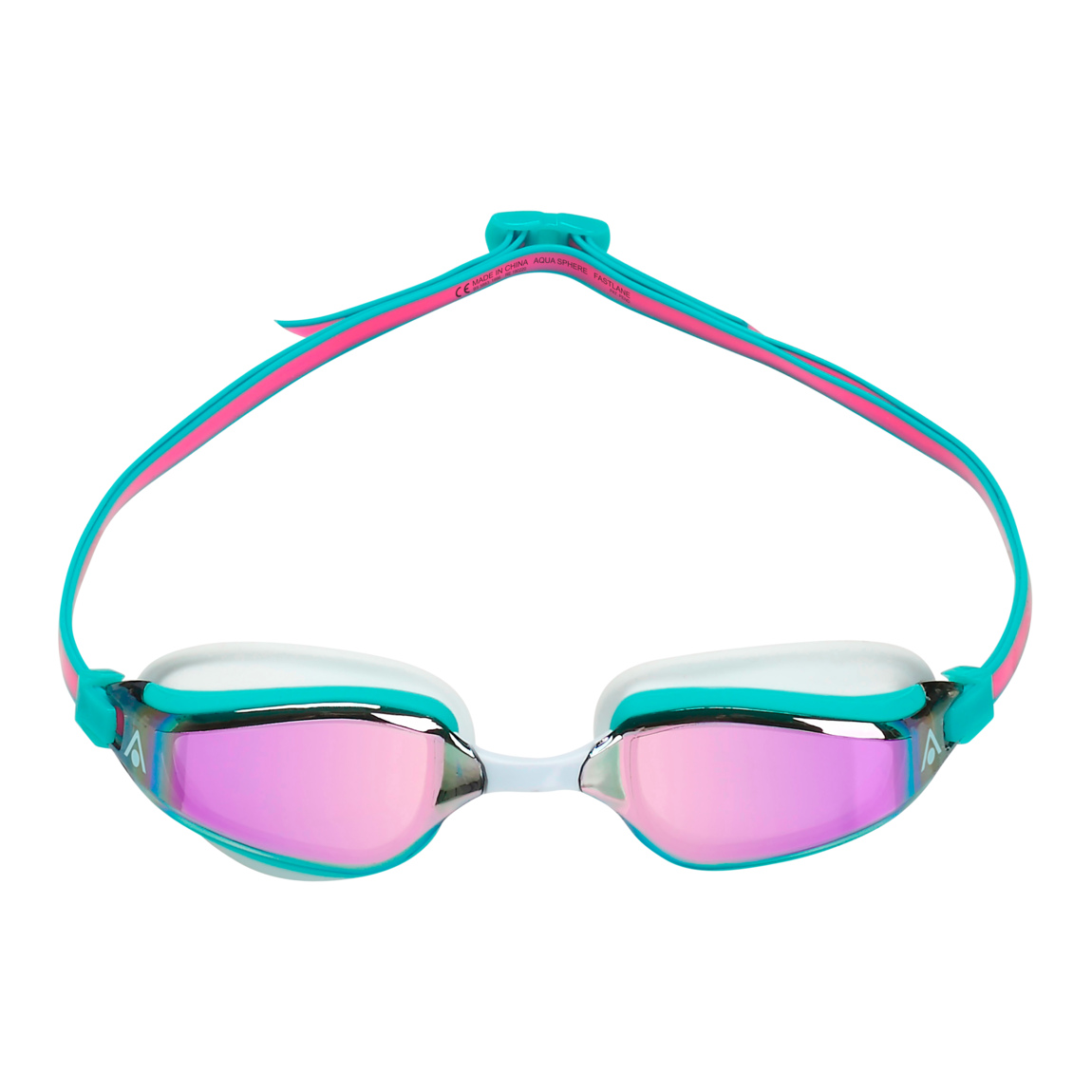 Aquasphere Fastlane - Pink Titanium Mirrored Lens - Pink/Turquoise Swim ...