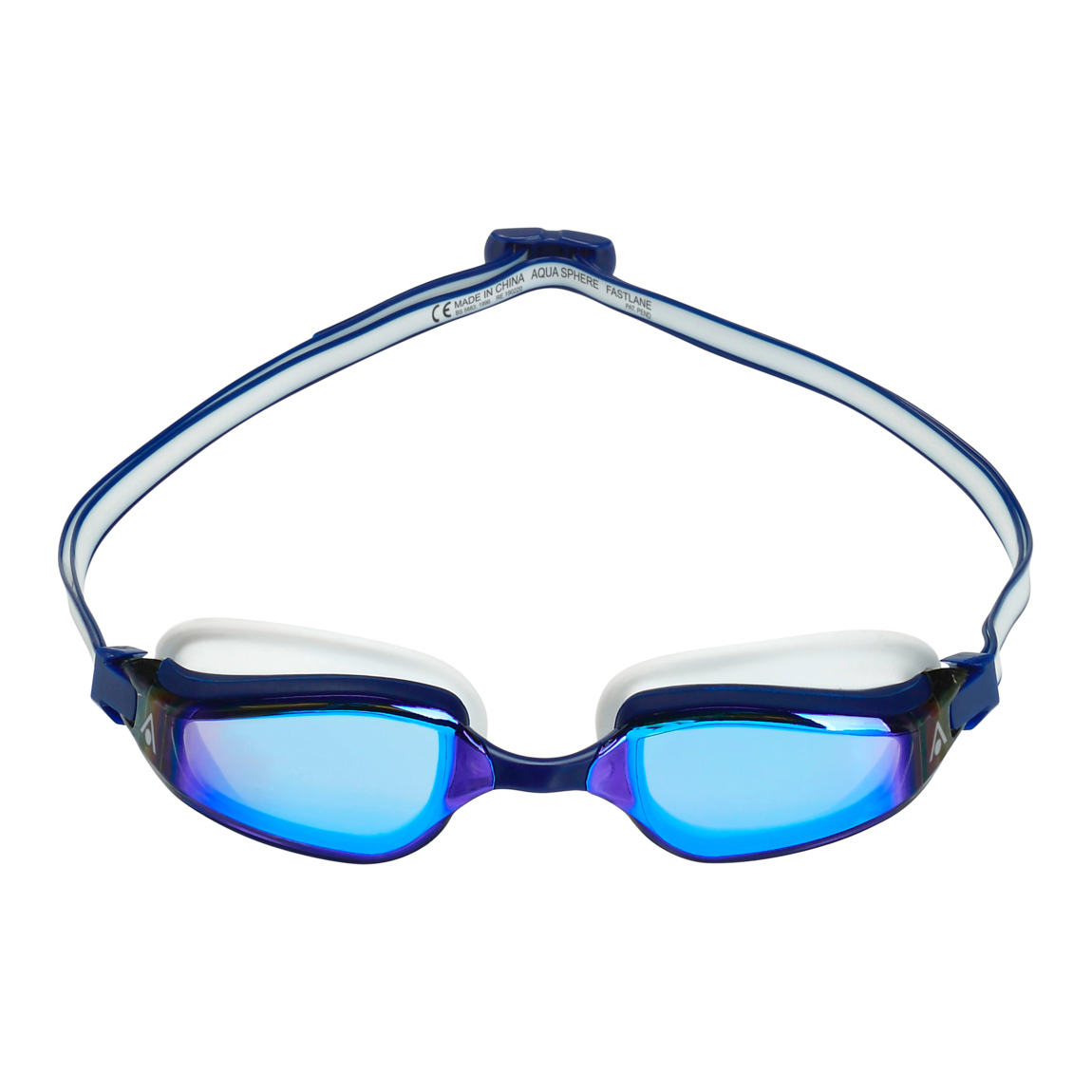 Aquasphere Fastlane - Blue Titanium Mirrored Lens - Blue/White Swim ...