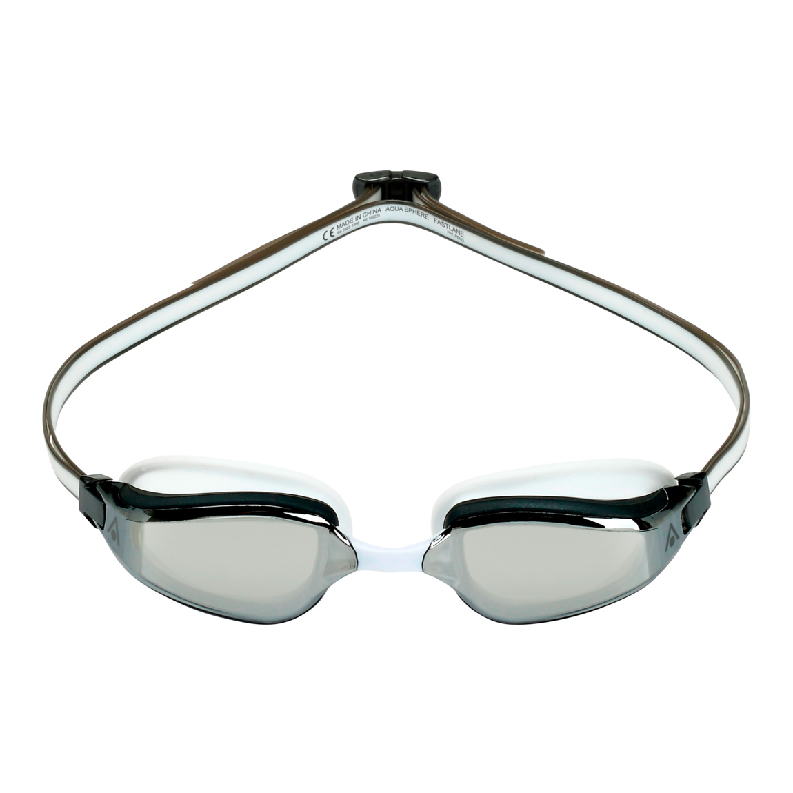 Aquasphere Fastlane - Silver Titanium Mirrored Lens - White/Grey Swim ...