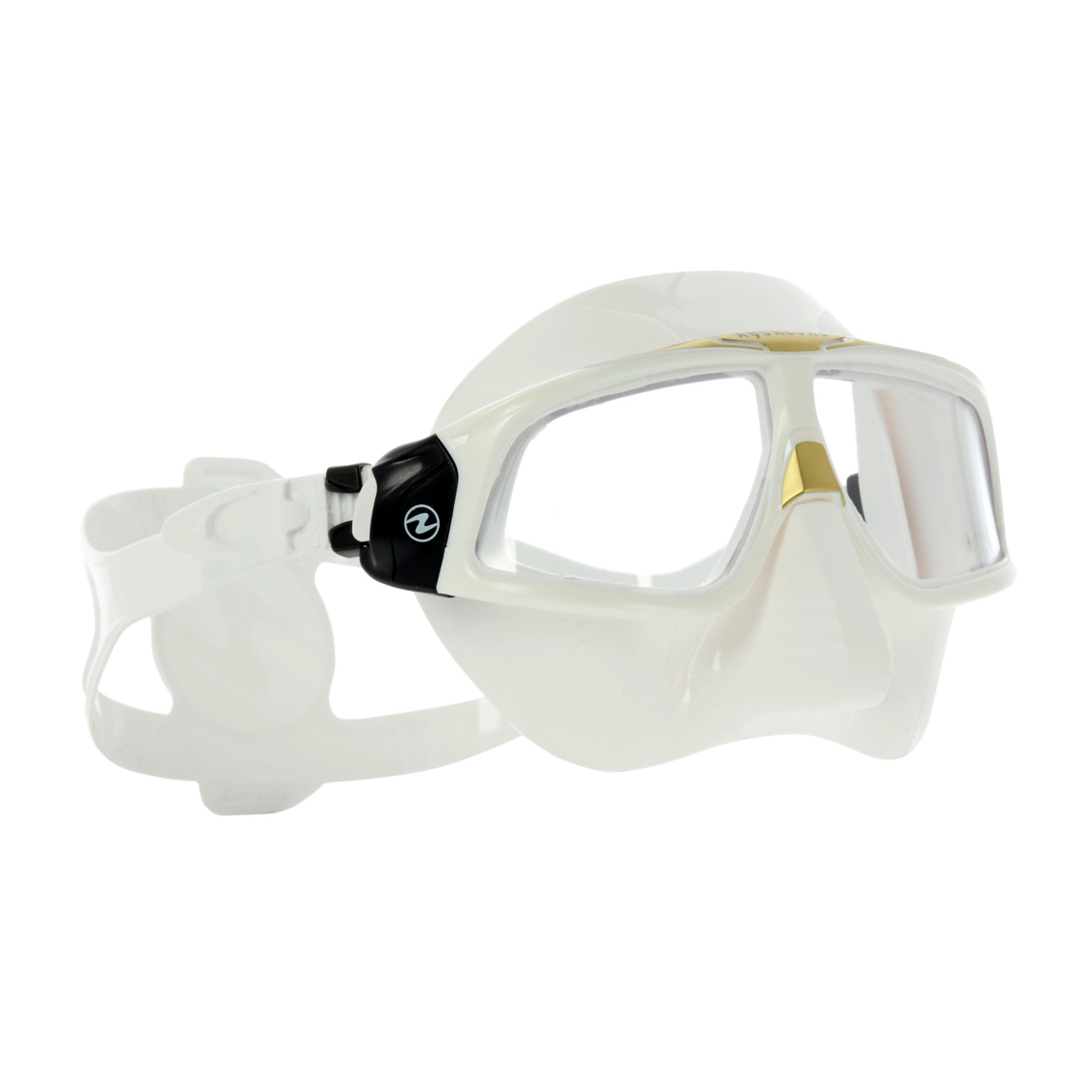 Aqualung Sphera X - Mirrored Lens - White/Gold Freediving Mask | Manex
