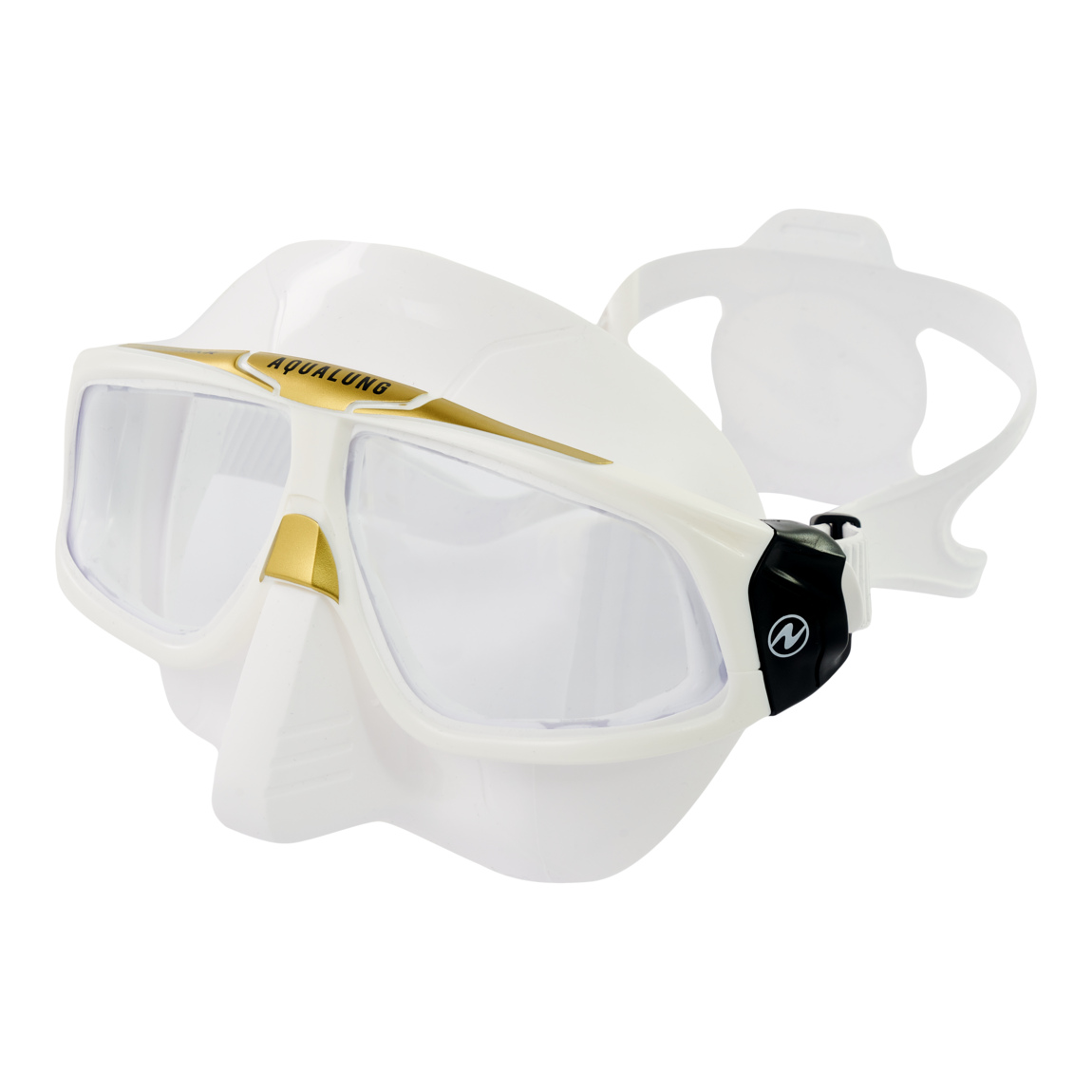 Aqualung Sphera X - Mirrored Lens - White/Gold Freediving Mask | Manex