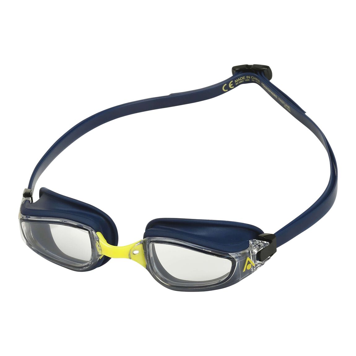 Aquasphere Fastlane - Clear Lens - Navy/Yellow Swim Racing Goggles | Manex