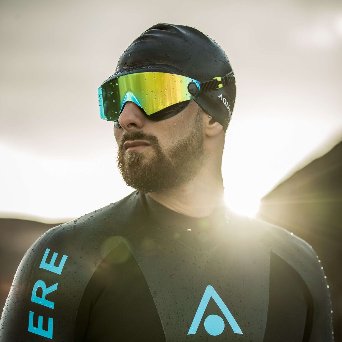 Aquasphere DEFY. Ultra - Yellow Titanium Mirrored Lens - Swim Mask | Manex